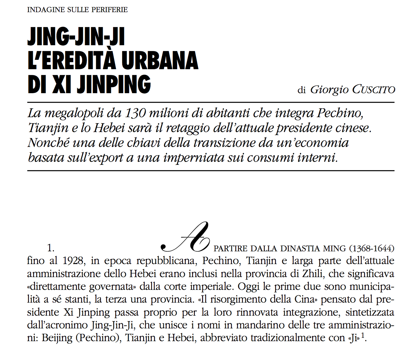 JING-JIN-JI L’EREDITÀ URBANA DI XI JINPING – China Geopolitics